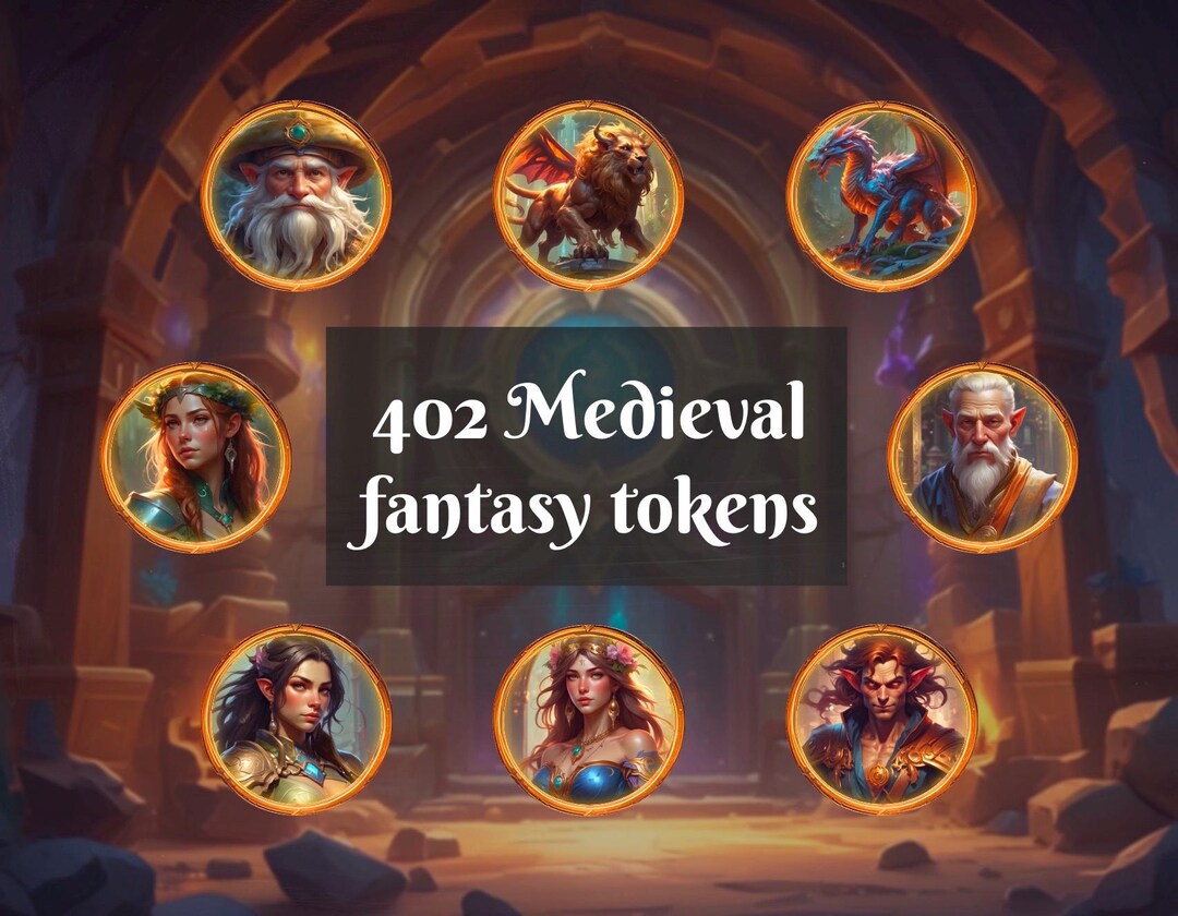 Pack of 402 Medieval Fantasy Tokens for Dungeon Master | RPG ...