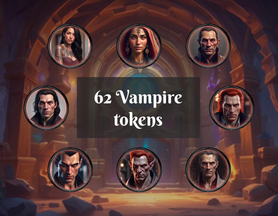 Pack of 62 Vampire and Human Tokens for Dungeon Master | RPG ...