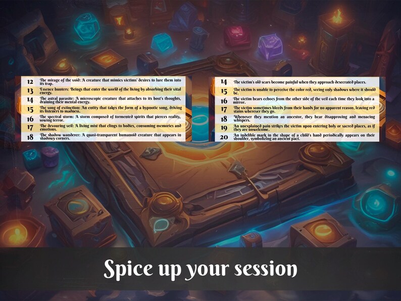 Pack of 10 Roll Charts for Dungeon Master | RPG | English | Gamemaster ...