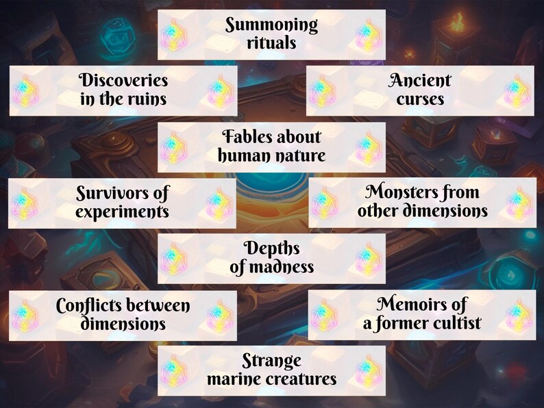 Pack of 10 Roll Charts for Dungeon Master | RPG | English | Gamemaster ...