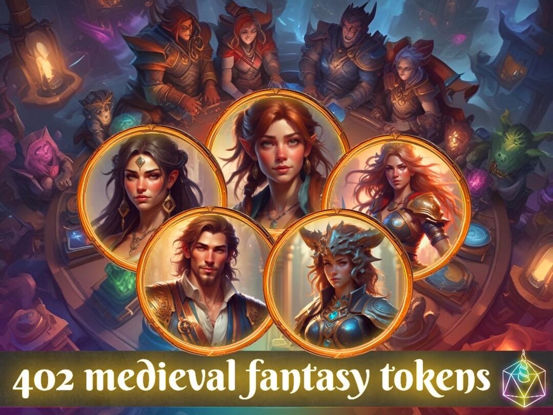 Pack of 402 Medieval Fantasy Tokens for Dungeon Master RPG ...