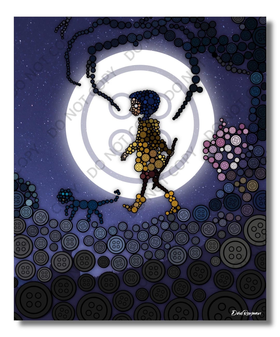 Coraline Movie Button Art Style Poster Beldam Hand & Cat for Home Decor ...