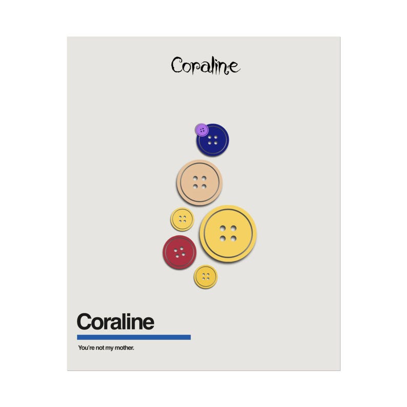 Poster Coraline Button Minimalist - Etsy