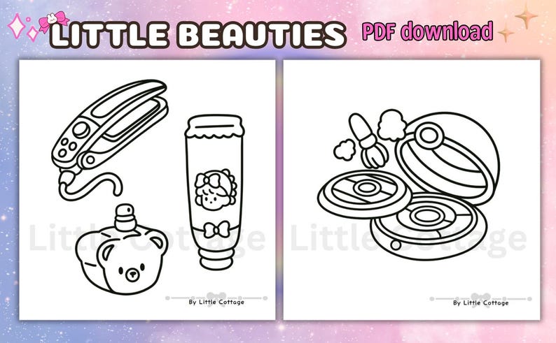 Cosmetic Coloring Pages: Bold & Easy Designs (PDF File) - Etsy
