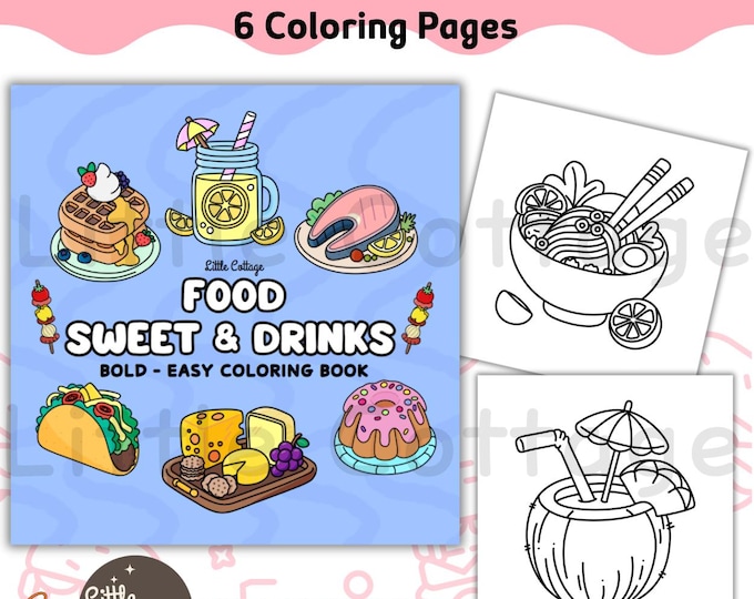 Large Food Printable Coloring Sheets Easy and Bold Craft Cut Outs ...