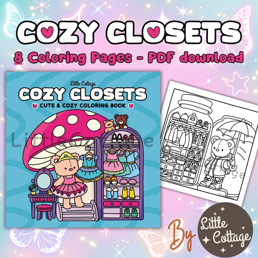 Cozy Closets: Cute and Cozy Coloring Book for Adults and Kids | PDF ...
