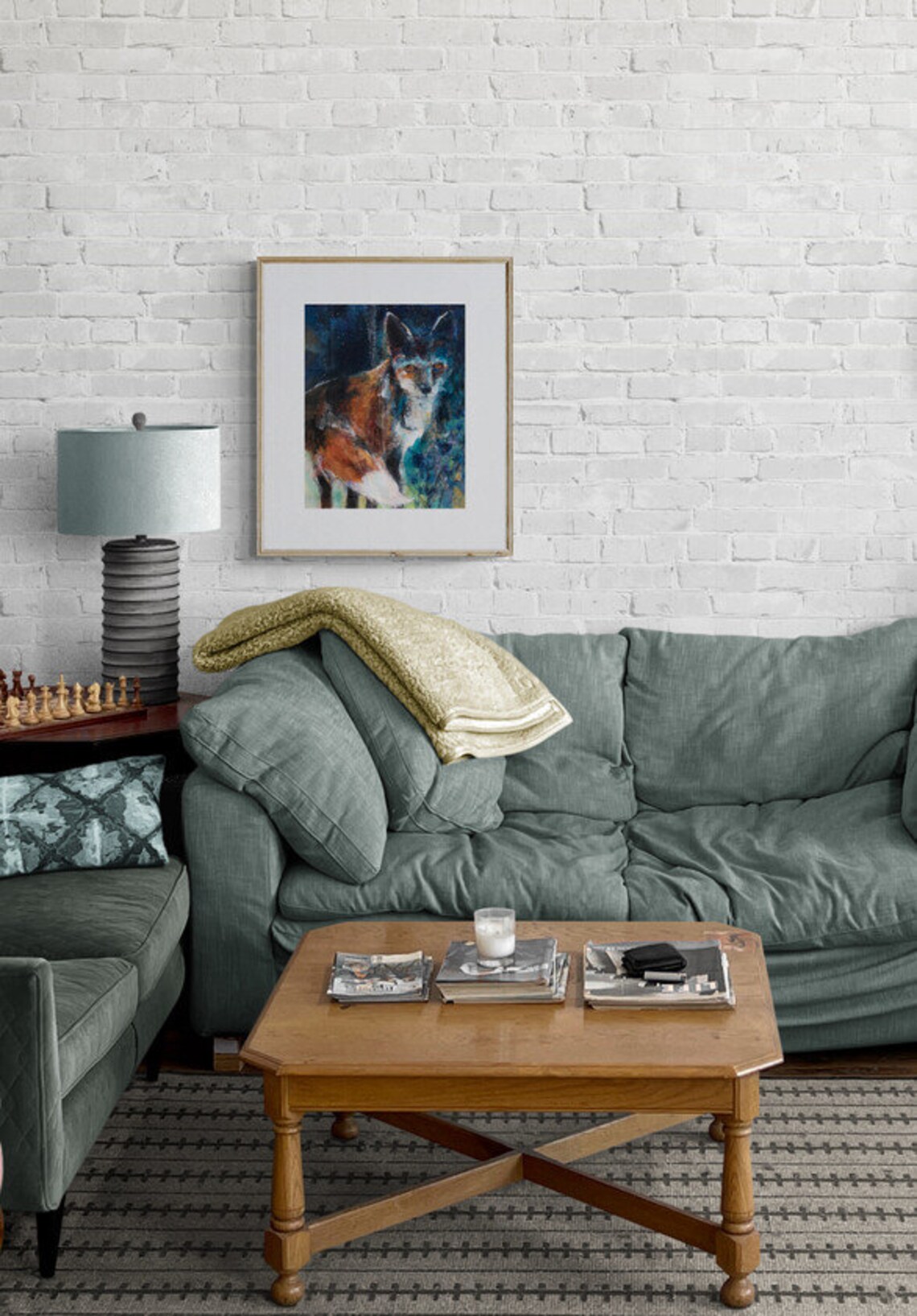 Fox Fine Art Print by Jen Singh, "this Visceral Moment" | Wildlife Art | Red Fox | Night Forest ...