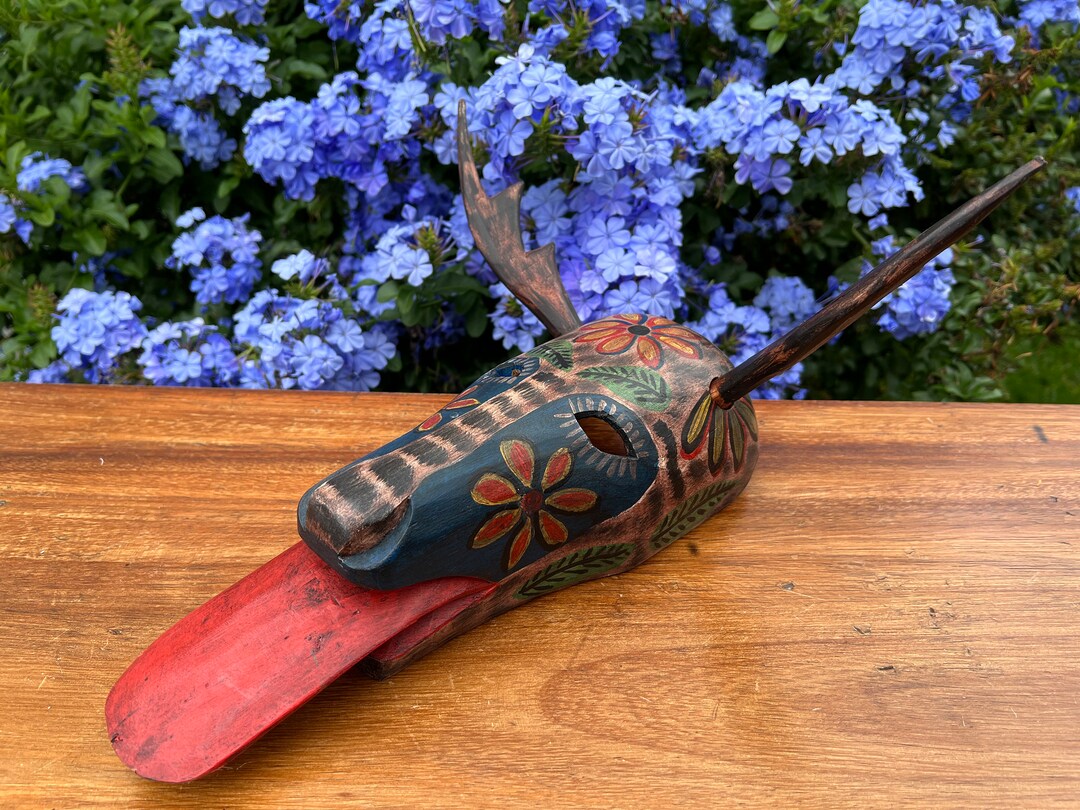 Rebel Deer Einstein Wooden Mask - Handmade Wall Decor (blue Cheeks) - Etsy