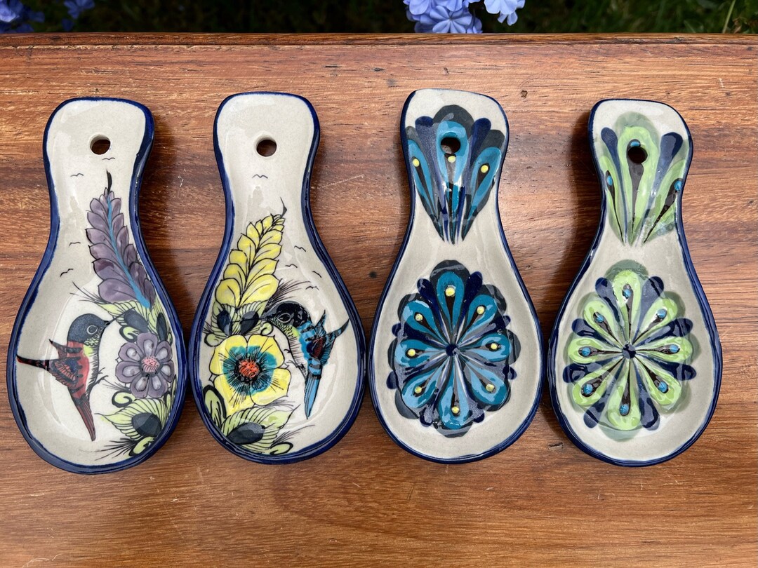 Hand-painted Eclectic Spoon Rest Wall Decor, Kitchenware From Guatemala ...