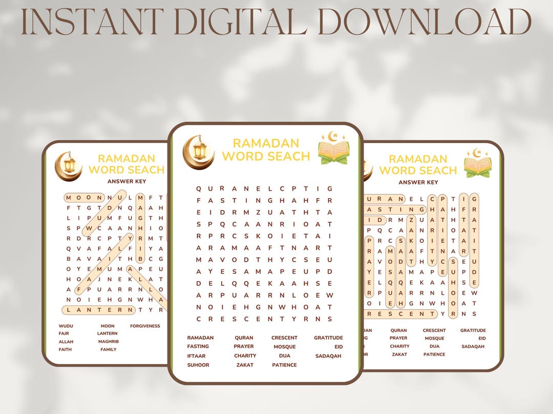 Ramadan Word Search |ramadan for Kids |islamic Kids Activity Printable ...