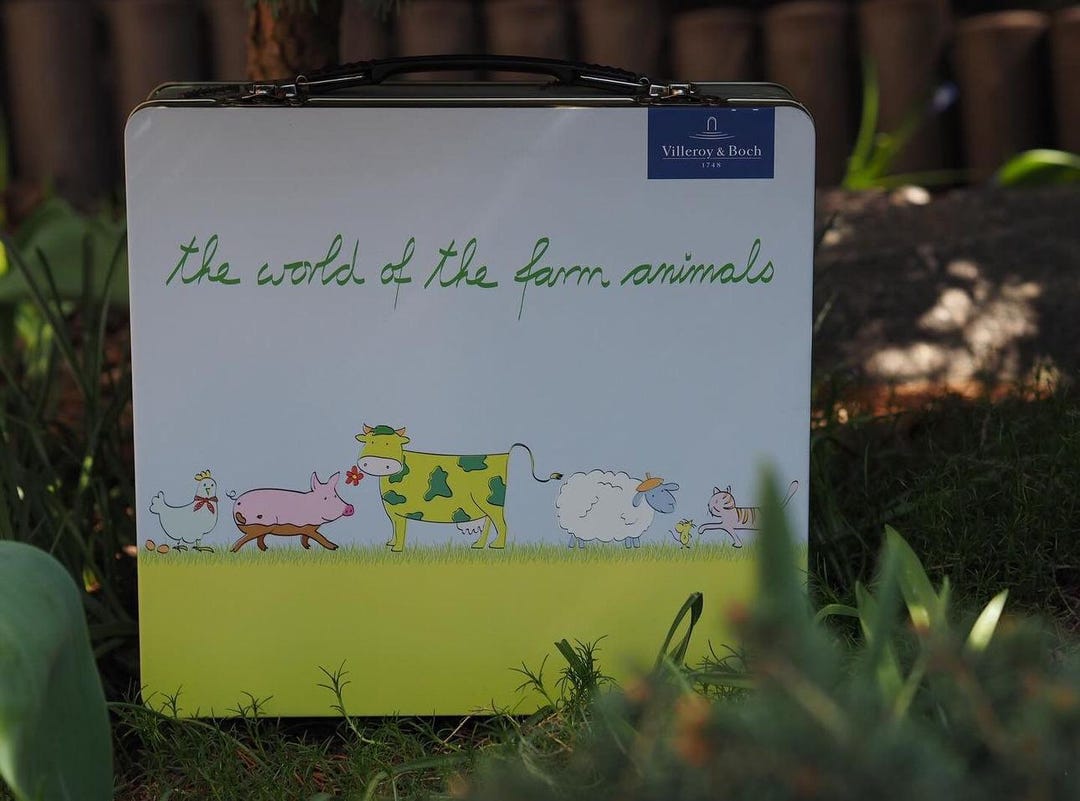 Villeroy & Boch Farm Animals Children's Dinner Set in a Suitcase - Etsy