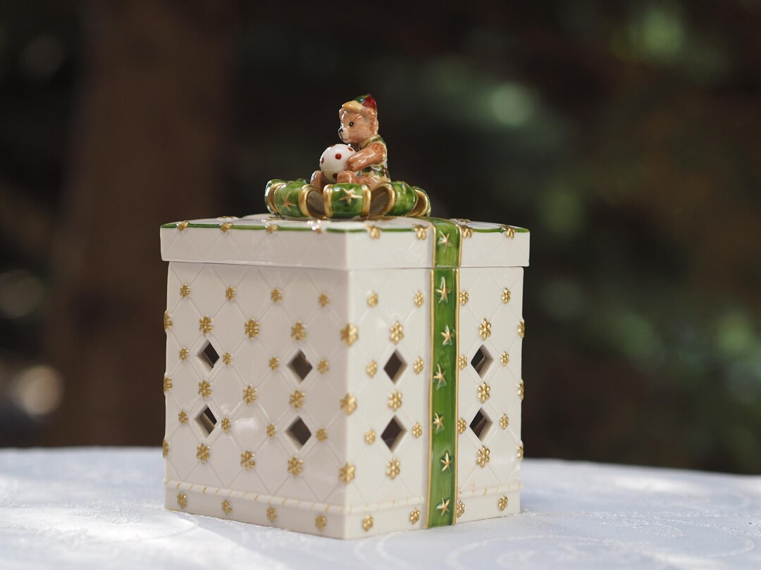 Villeroy & Boch Tea Light Holder Christmas Toys Box With Teddy - Etsy