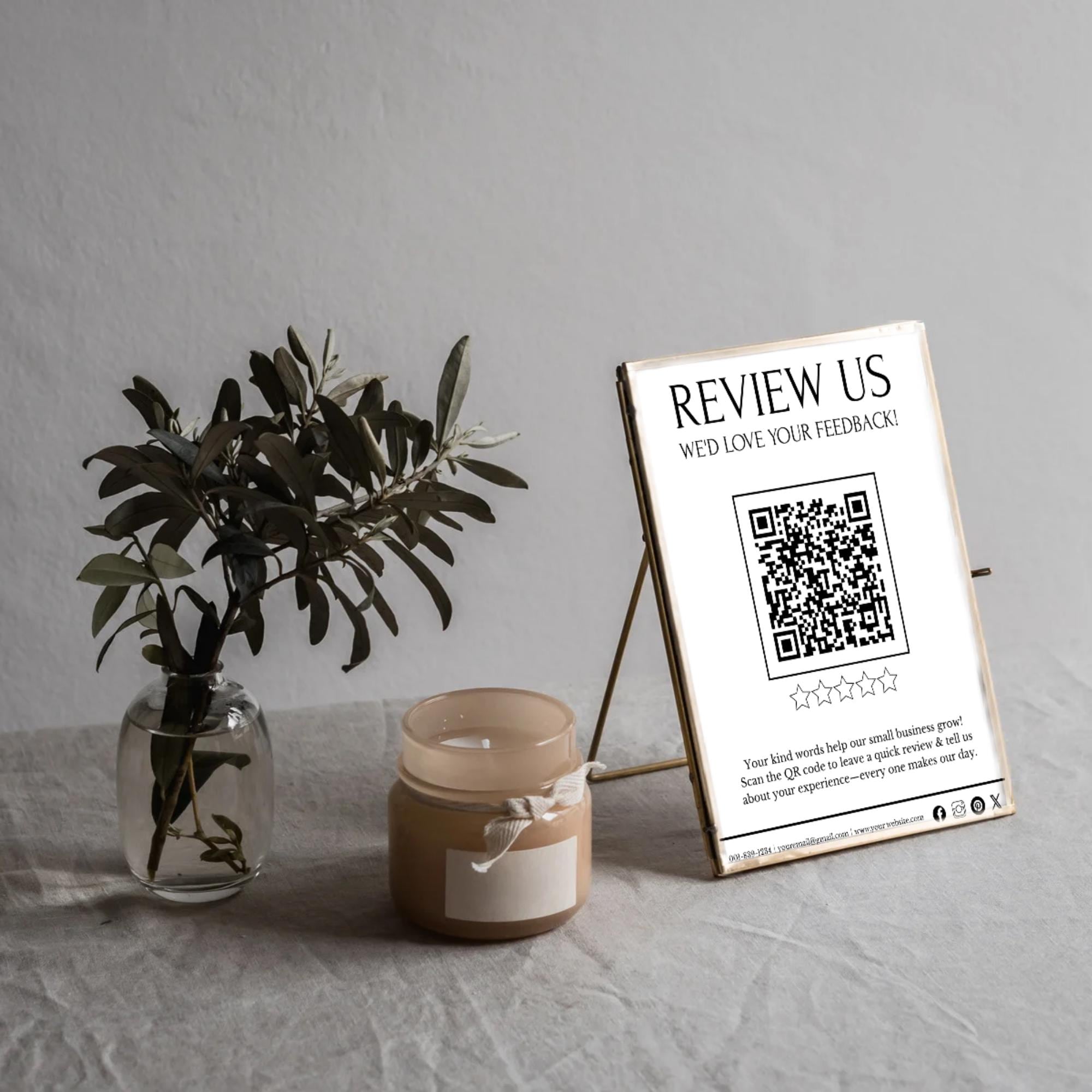 QR Code Google Review Sign: Drag & Drop Canva Template (digital ...