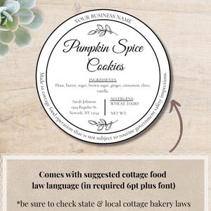 Vintage Cottage Food Label Template: Editable Circle Labels (digital ...