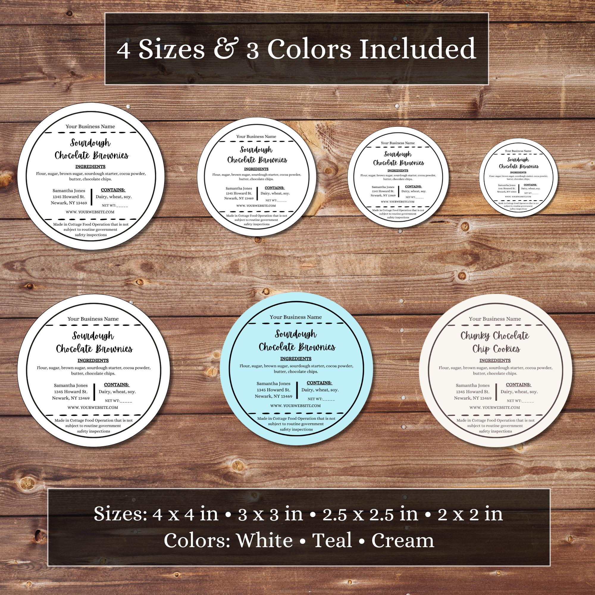 Editable Cottage Food Label Bundle: Bakery Ingredient Templates ...