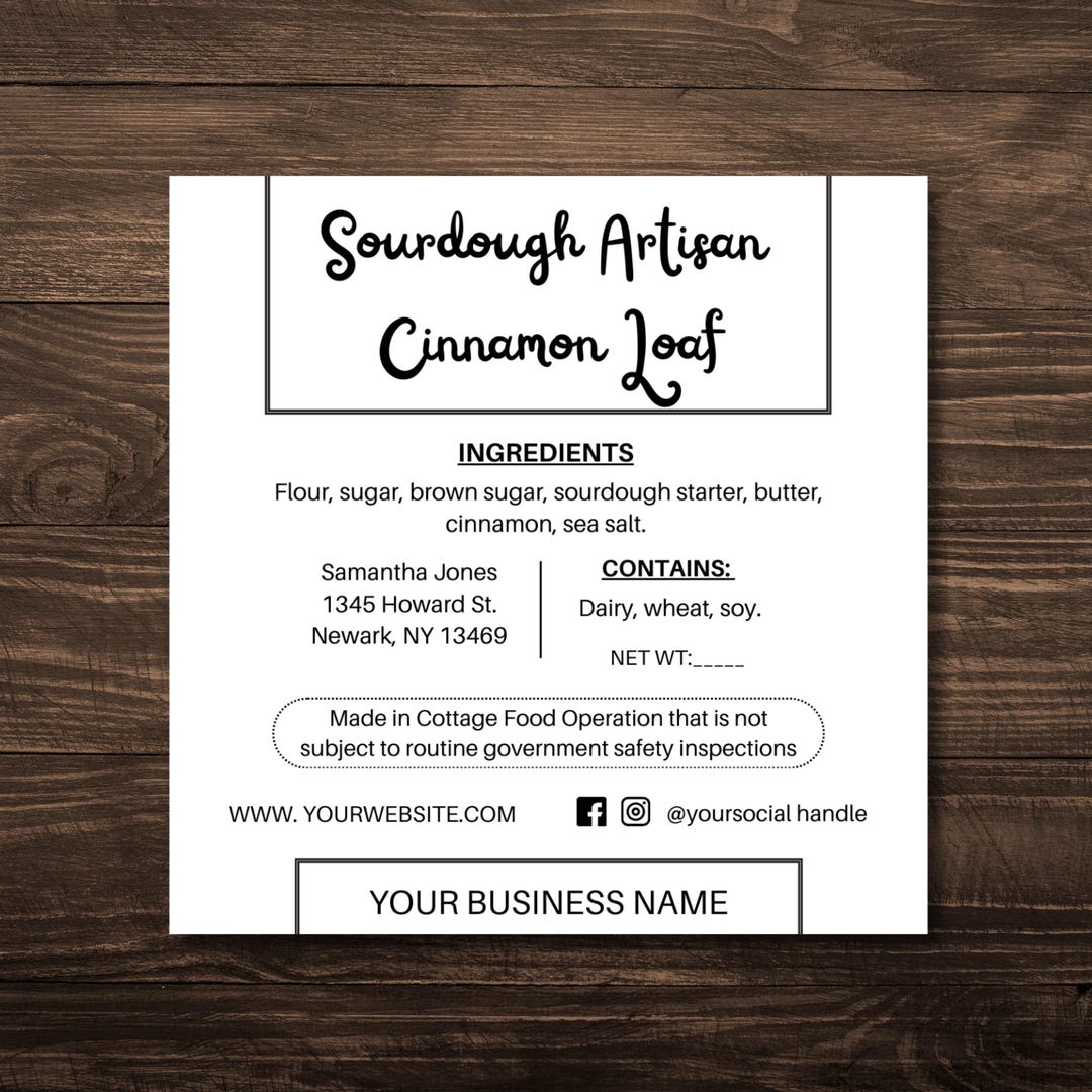 Vintage Cottage Food Label | Printable Square Food Label | Home Baked ...