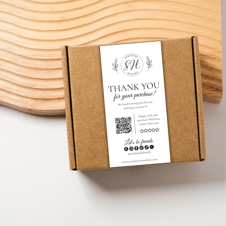 Box Label Template, Vintage Farmhouse Packaging Sticker for Small ...
