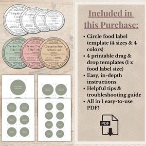 Boho Floral Cottage Food Label Template: Editable Circle Labels ...