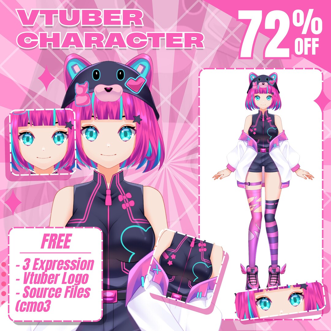 CUSTOM LIVE2D VTUBER MODEL | Vtuber Assets, Live2d Model, Vtuber Design ...