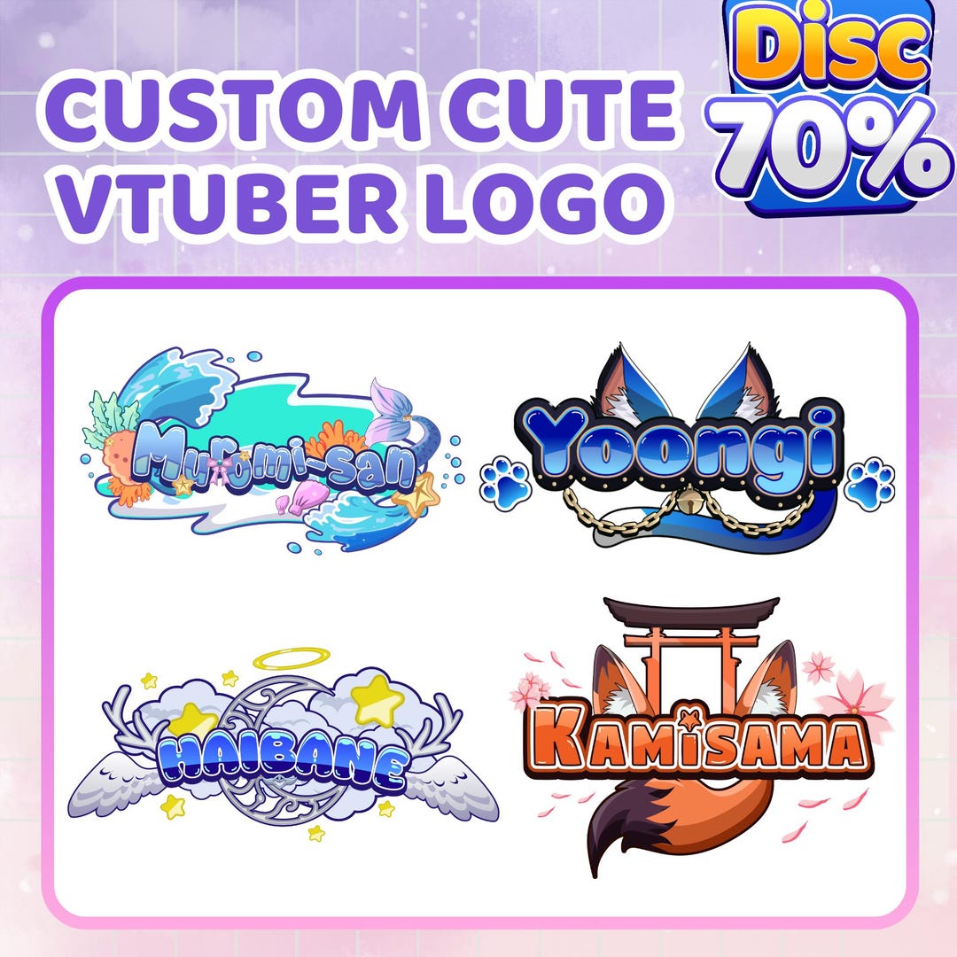 Custom Vtuber Logo Kawaii | Cute Logo | Vtuber | Animated Logo | Kawaii ...