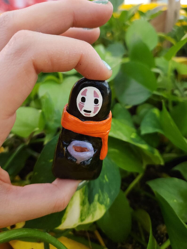 Spirited Away No Face Figure, Desk Decor , Polymer Clay , Studio Ghibli ...