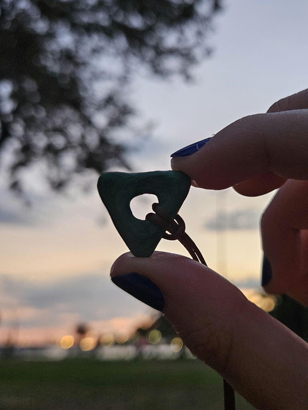 Polymer Clay Coraline Seeing Stone Necklace , Small Looking Stone ...