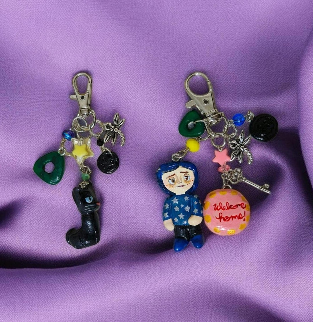Coraline Movie Keychain and Bag Charm , Coraline Cat Keychain , Gift - Etsy