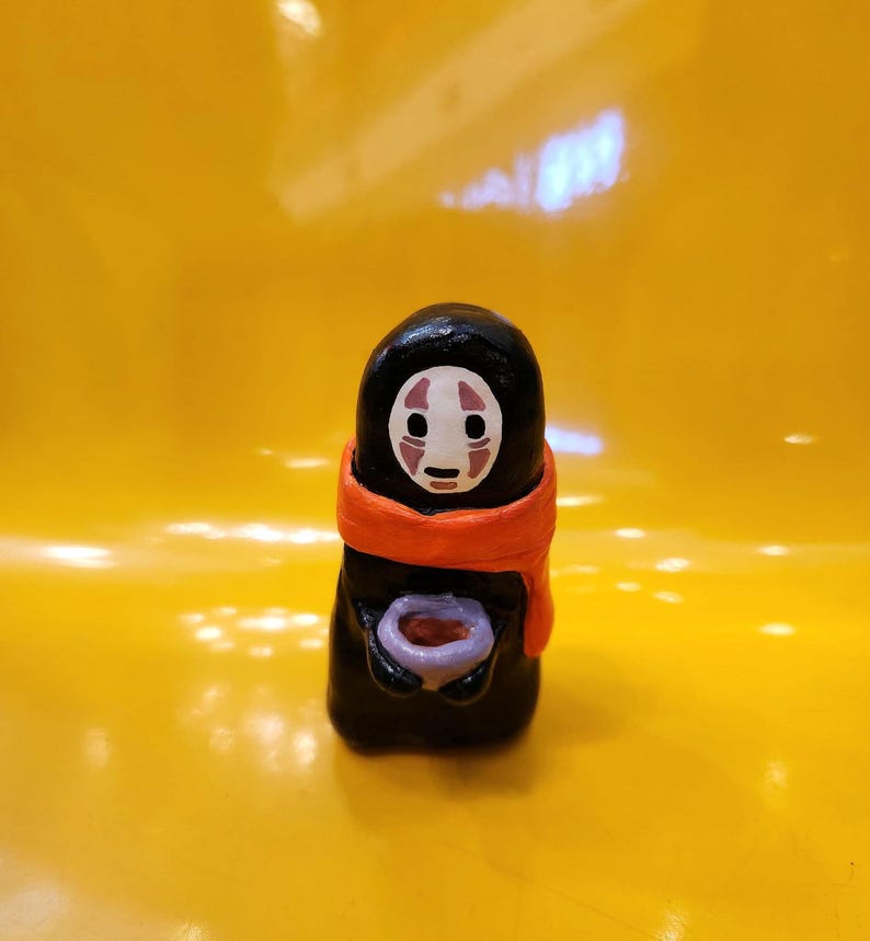 Spirited Away No Face Figure, Desk Decor , Polymer Clay , Studio Ghibli ...