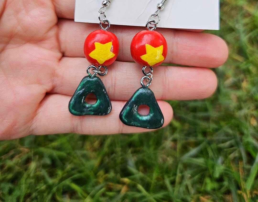 Polymer Clay Coraline Ghost Eyes, Seeing Stone Earrings - Etsy