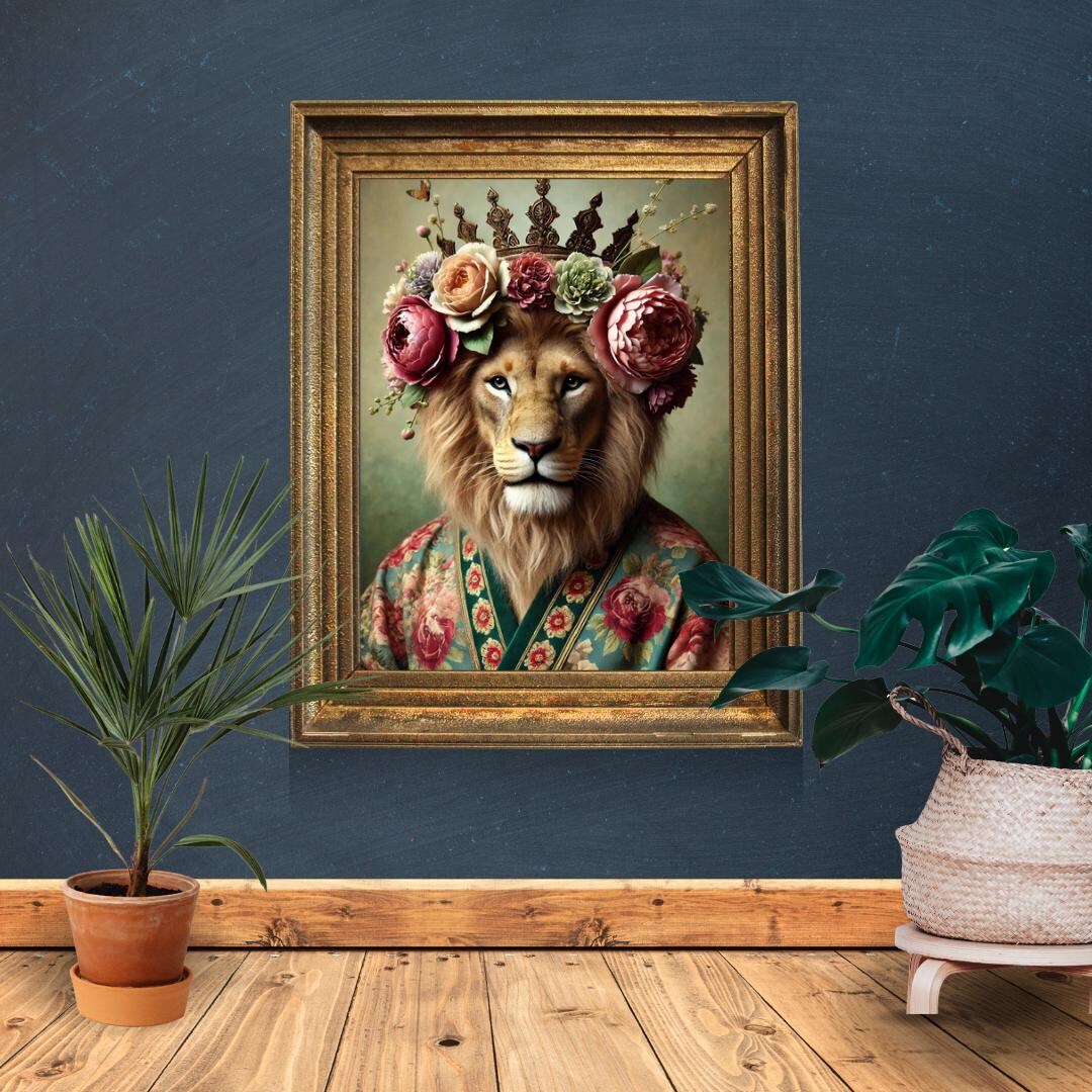 Poster, Lion Wall Art, Jungle Animal Print, Safari Wildlife Decor ...