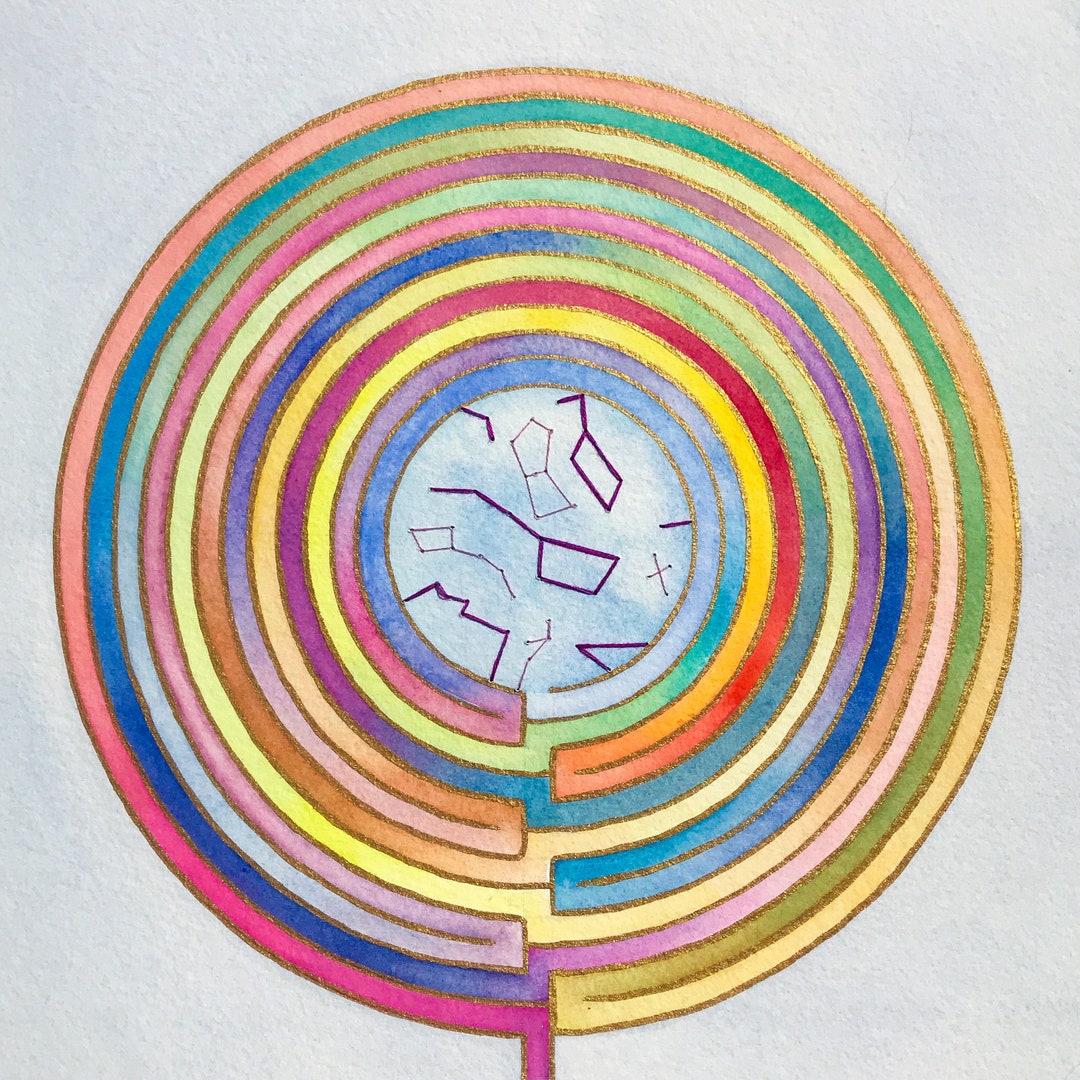 Constellation Labyrinth - Original Watercolor Painting - Etsy