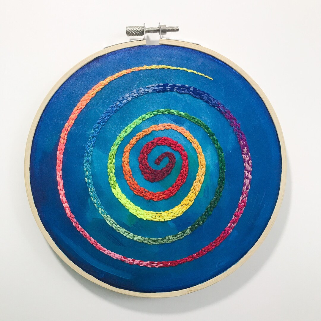 Spiral - Original Embroidered Painting - Etsy