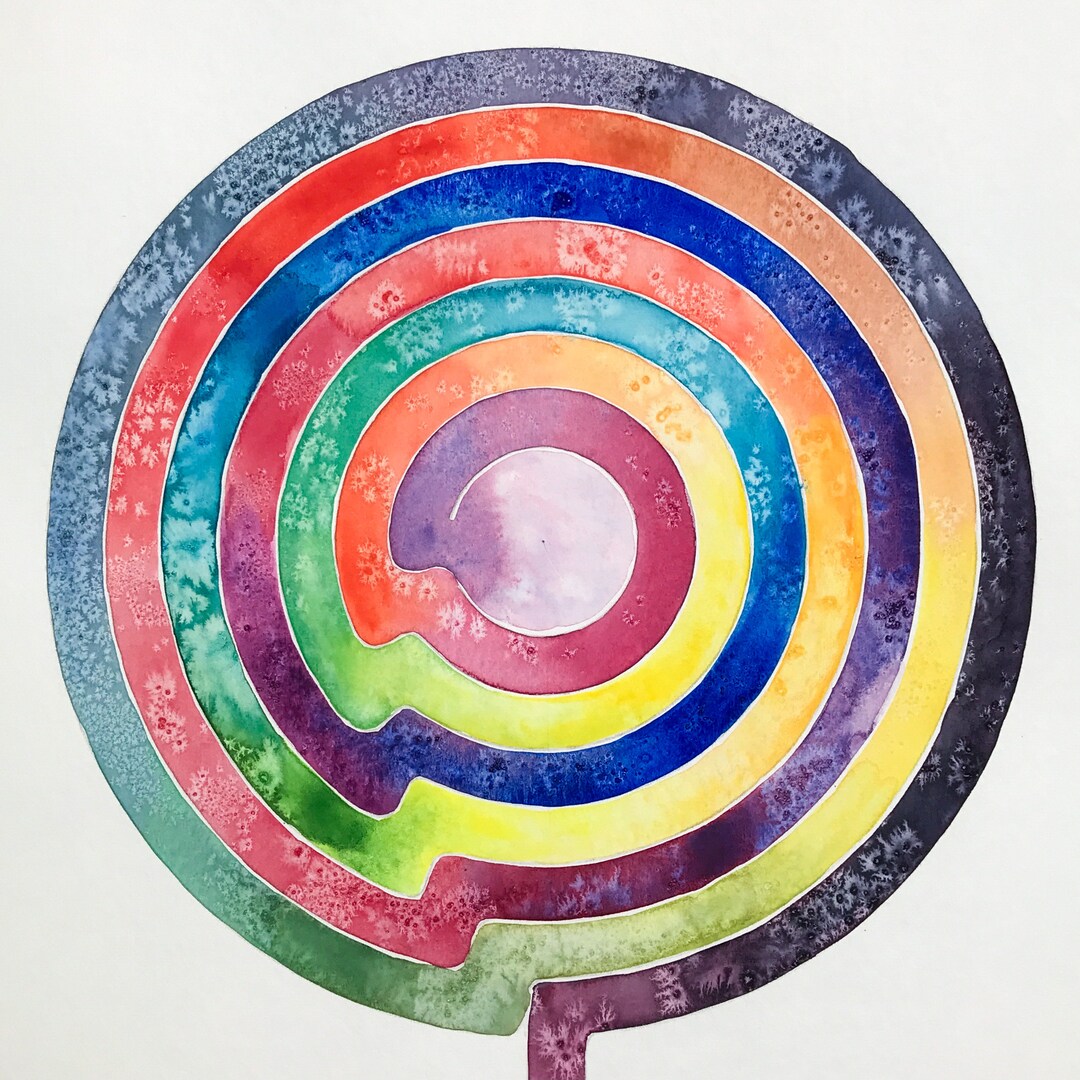 Lollipop Labyrinth - Original Watercolor Painting - Etsy