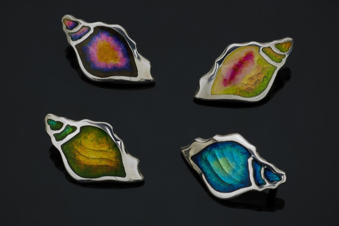 Purple Conch Champleve Enameled Pendant - Etsy