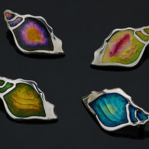 Purple Conch Champleve Enameled Pendant - Etsy