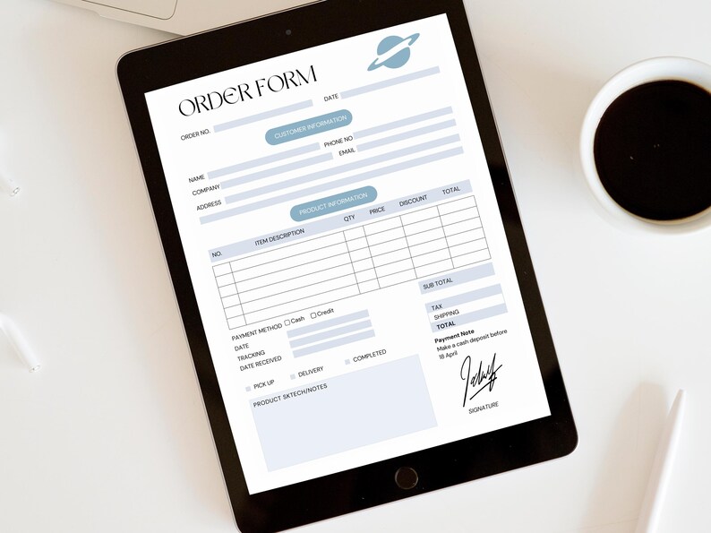 Order Form Template, Editable Canva Template, Customizable Product ...