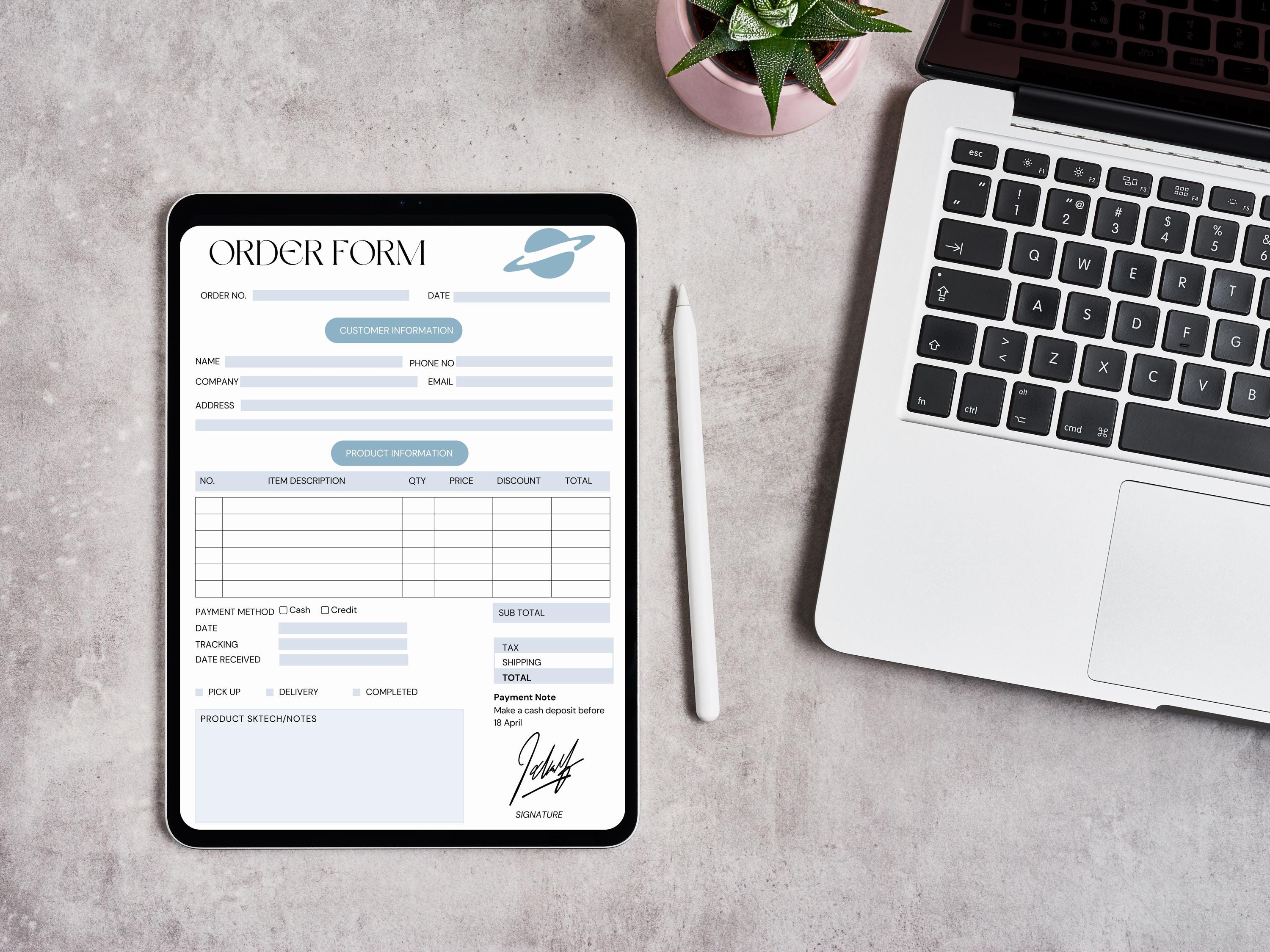 Order Form Template, Editable Canva Template, Customizable Product ...