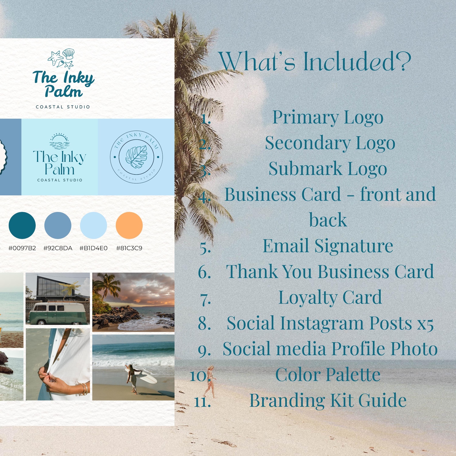 Coastal Branding Kit, Mini Branding Kit, Brand Identity Kit, Branding ...