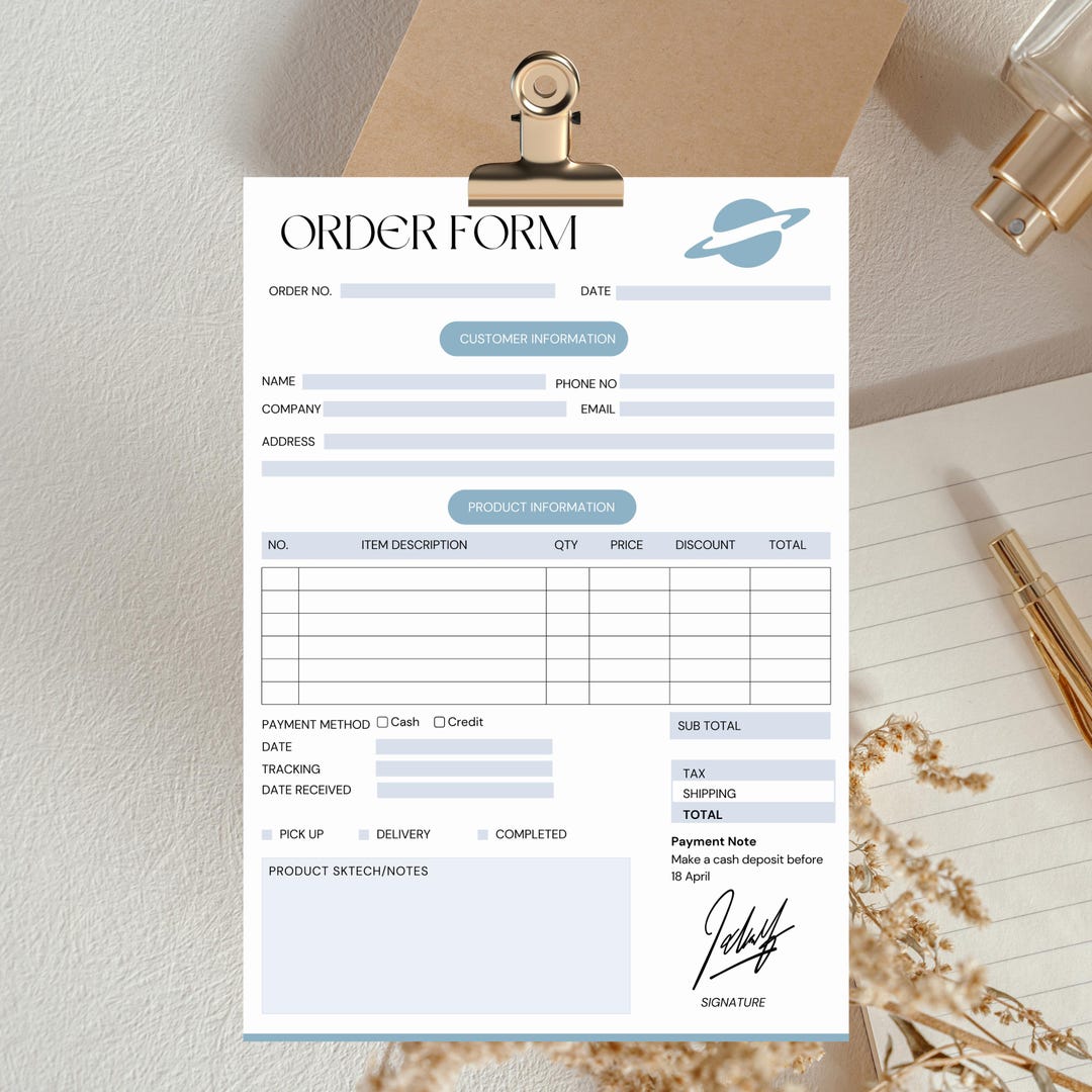 Editable Order Form Template, Customizable Business Tracker (canva ...