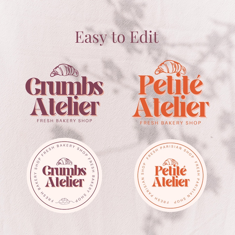 Bakery Logo Template, Editable Canva Logo, Patisserie Branding Kit ...