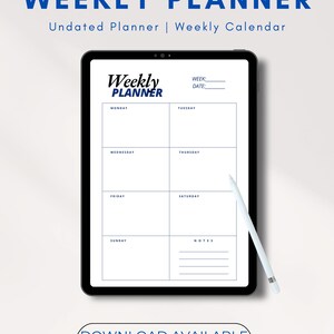 Printable Weekly Planner Template Canva Editable Organizer for ...