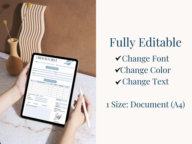 Order Form Template, Editable Canva Template, Customizable Product ...