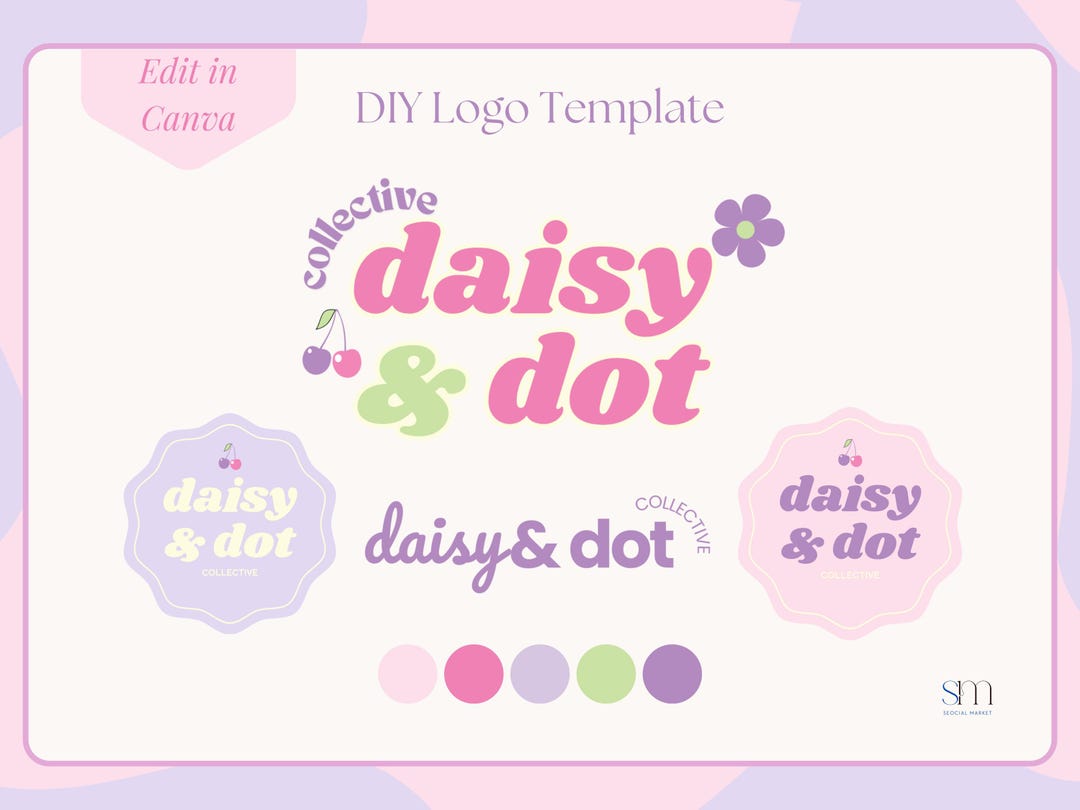 Colorful Logo Design, Small Business Logo Template, Bright Pastel Logo ...