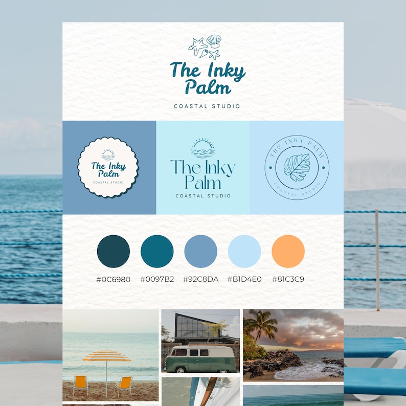 Coastal Branding Kit, Mini Branding Kit, Brand Identity Kit, Branding ...