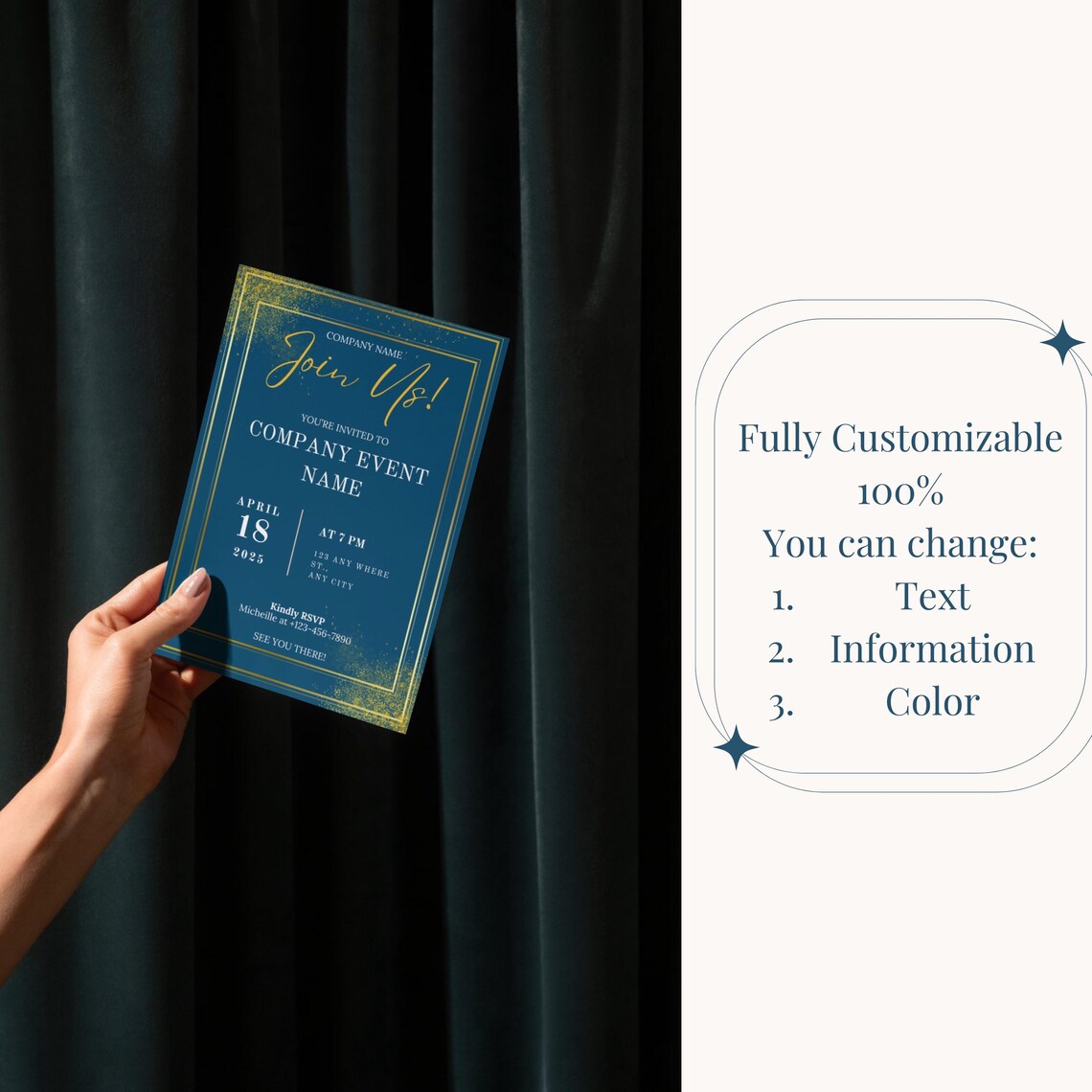 Blue Business Invitation Canva Template, Corporate Annual Event Dinner ...