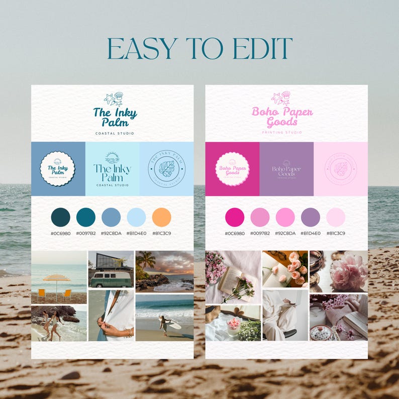 Coastal Branding Kit, Mini Branding Kit, Brand Identity Kit, Branding ...