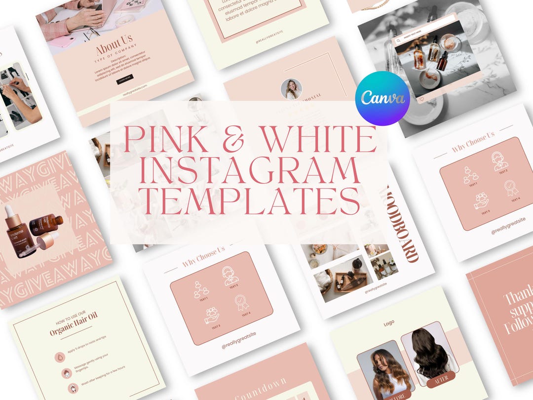 Pink Instagram Post Template, 40 Blush Pink Social Media Templates ...
