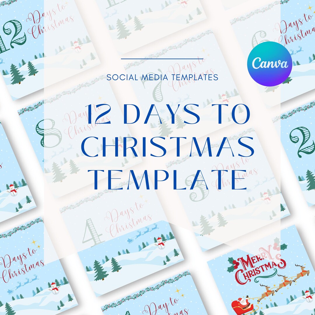 12 Days of Christmas Social Media Template Editable Canva Template ...