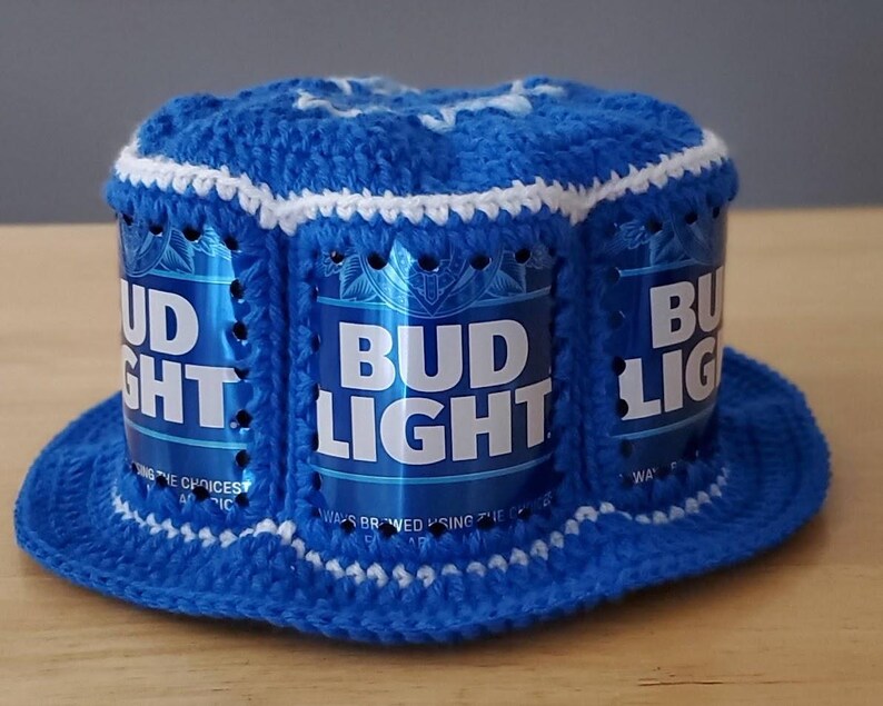 Crocheted Beer Can Hat - Bud Light - Etsy
