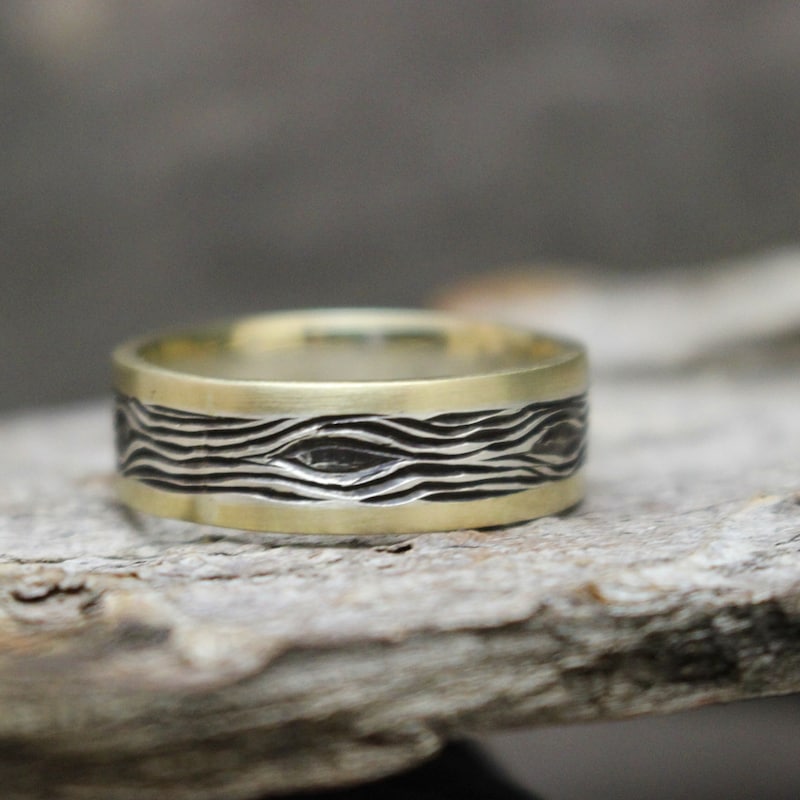 Wood Metal Ring - Etsy